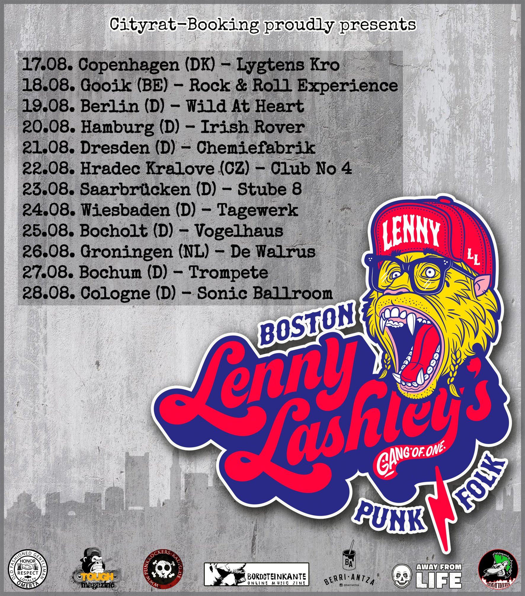 Lenny Lashley´s Gang of one Euro Tour 2022 | BORDSTEINKANTE - Konzerte ...